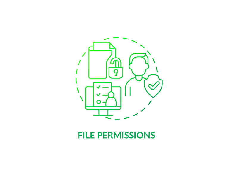 File permissions green gradient concept icon by bsd studio ~ EpicPxls