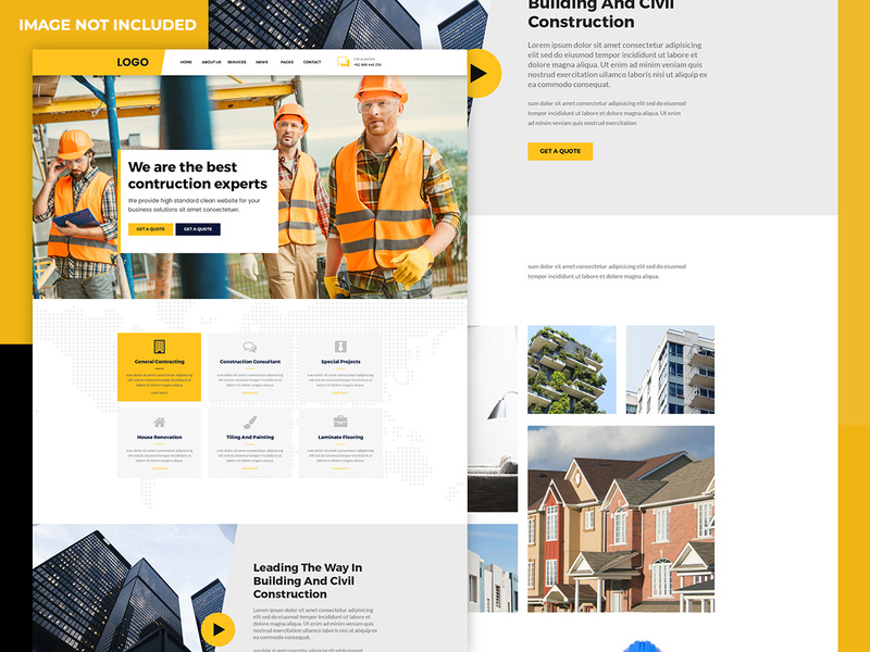 Construction website template by ixdesignlab ~ EpicPxls