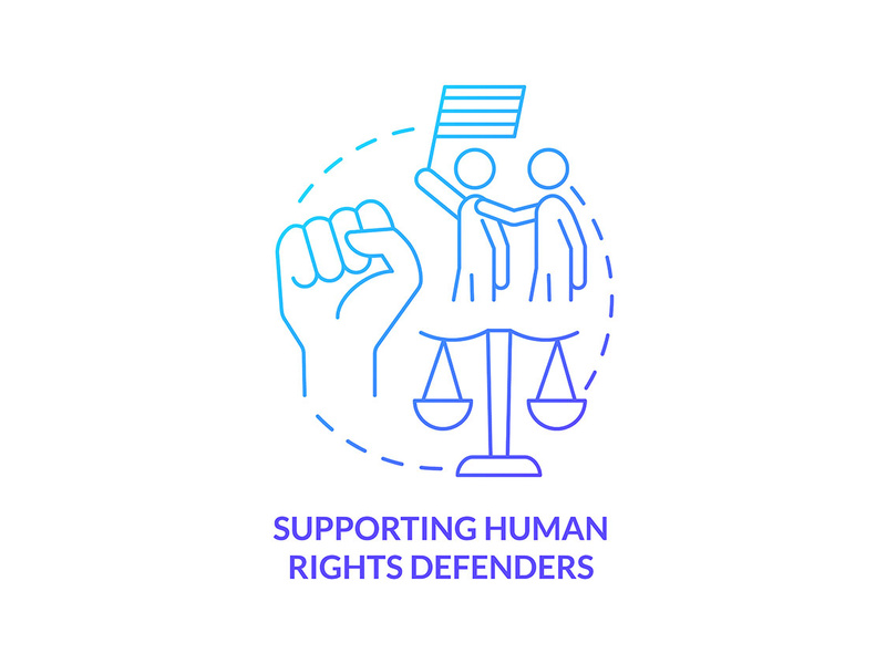 Supporting human rights defenders blue gradient concept ~ EpicPxls