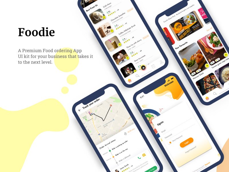 Foodie - Food Ordering App UI kit by Priyankbusa ~ EpicPxls
