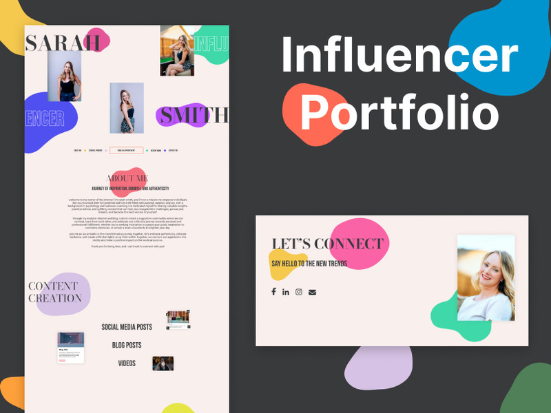 Influencer Portfolio UX Design by Satishmodha18 ~ EpicPxls