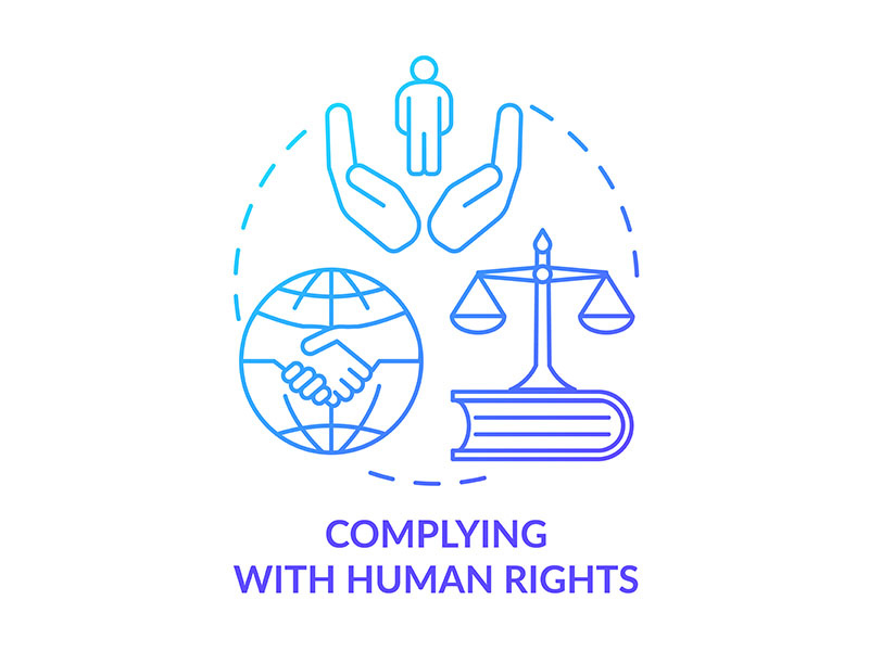 Complying with human rights blue gradient concept icon by ~ EpicPxls