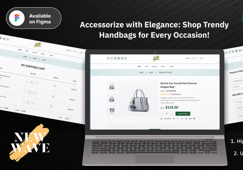 Fashionable Handbag UI Kit | figma UI kit by Bitrixinfotech ~ EpicPxls