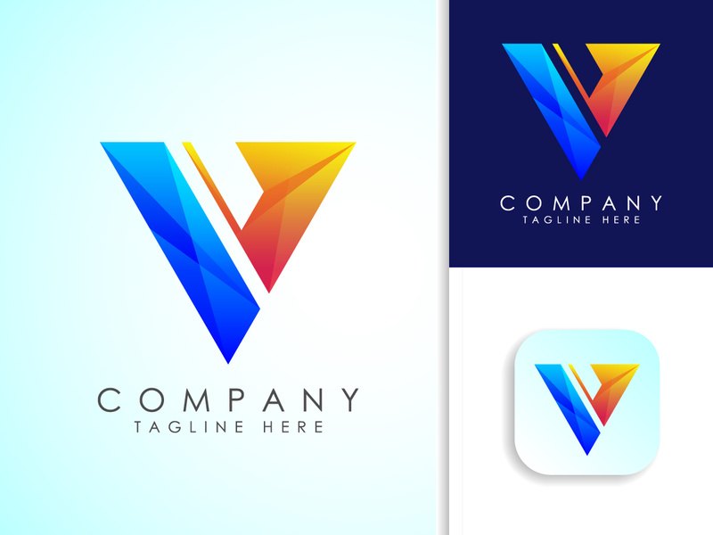 Letter V gradient color logo design template. Graphic ~ EpicPxls