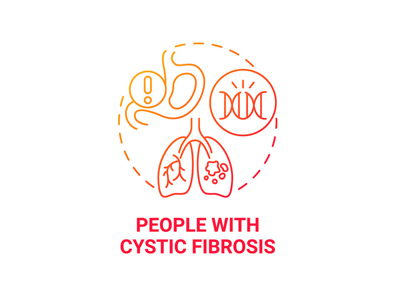 People with cystic fibrosis red gradient concept icon by ~ EpicPxls