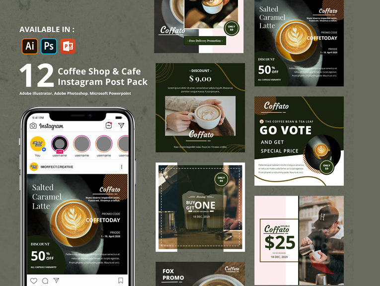 Coffee Shop Instagram Template by faiz zakharia ~ EpicPxls