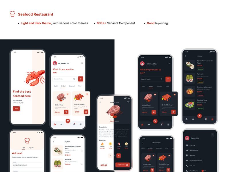 Seafood Restaurant UI Design by Belayuliana8 ~ EpicPxls
