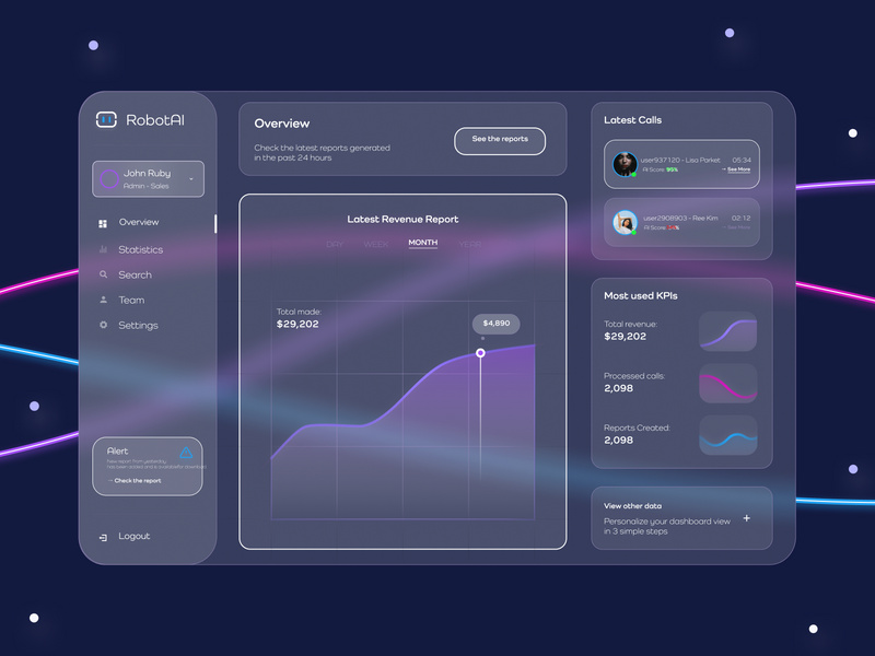 Sales Dashboard - RobotAI in Figma by Design.by.Sara ~ EpicPxls