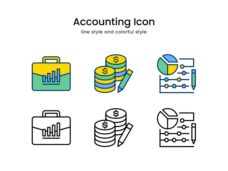 Accounting Set Icon Pack. Vector Design. by Shakilazuleka ~ EpicPxls