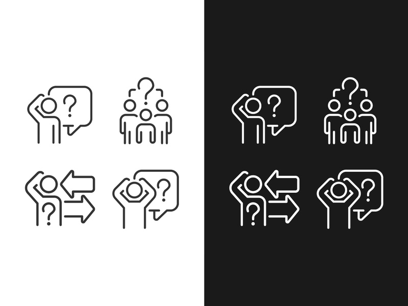 Asking And Answering Equations Linear Icons Set By Bsd ~ Epicpxls