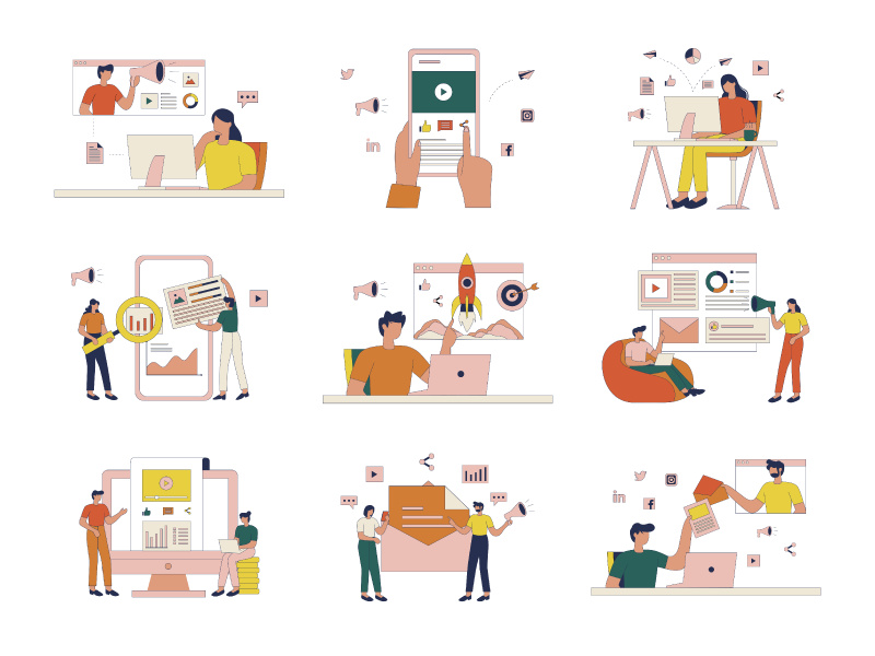 Digital Marketing Illustration Vol 3 by Inkofert ~ EpicPxls