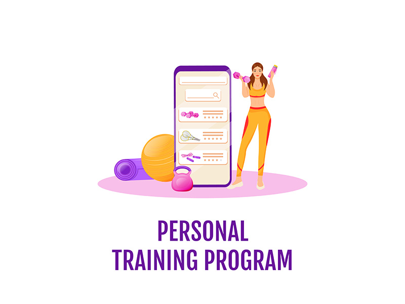 Personal training program flat concept vector illustration ~ EpicPxls