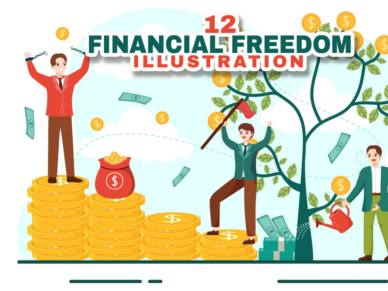 12 Financial Freedom Vector Illustration by denayuneep ~ EpicPxls