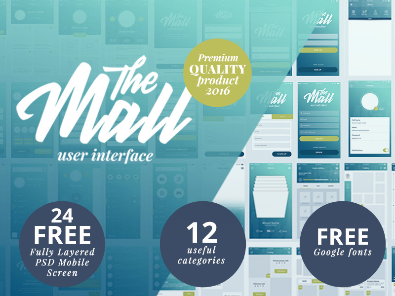 The Mall Mobile UI Kit [PSD] by Szabolcs Kovács ~ EpicPxls