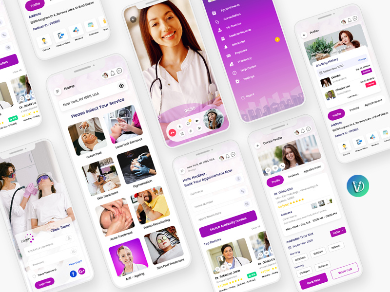 Skin Care Clinic with Online Doctor Consultation Mobile App ~ EpicPxls
