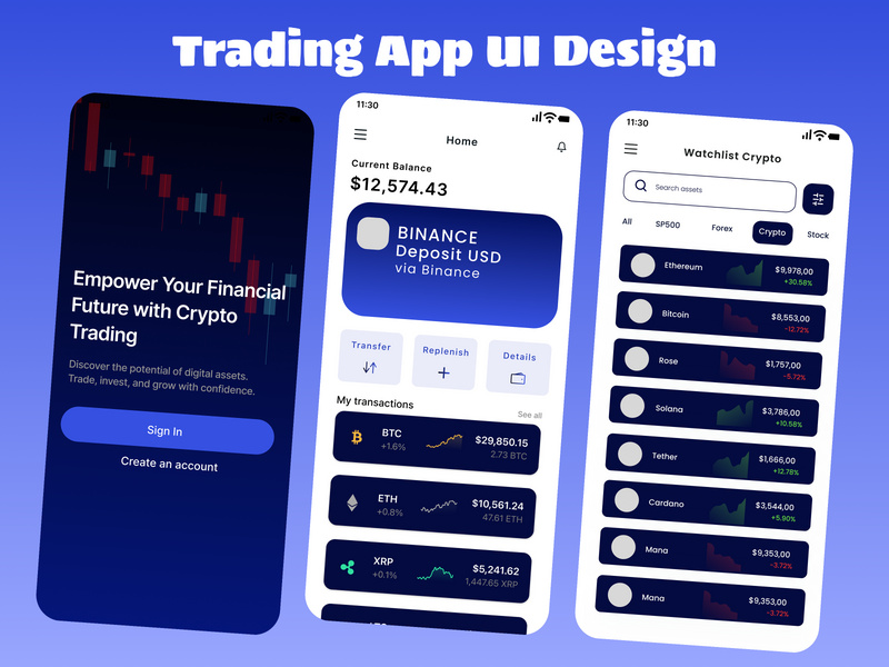 Trading App UI Design by Shireen Zainab ~ EpicPxls