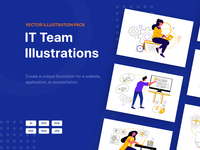 IT Team Illustrations Pack by Freeslab88 ~ EpicPxls