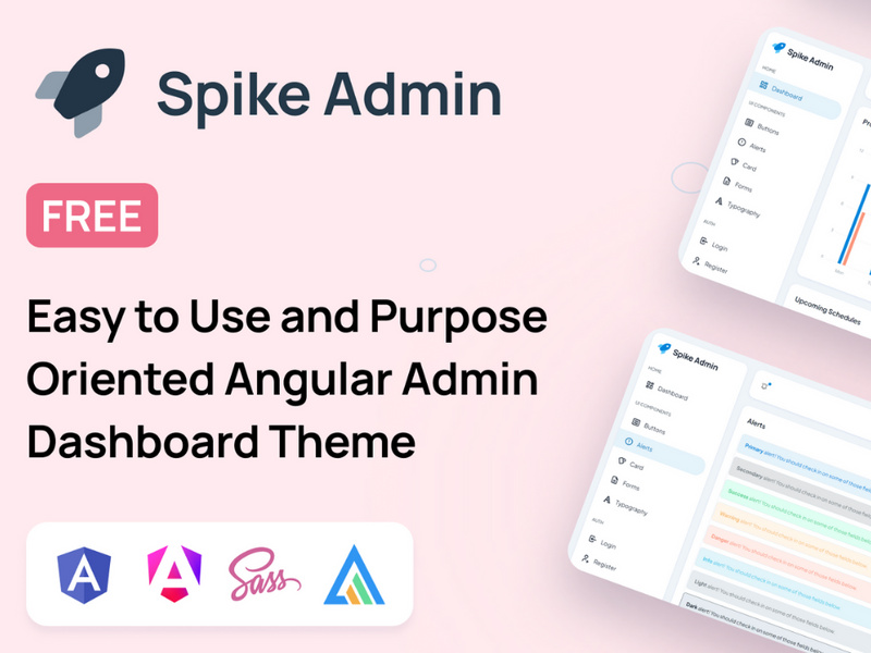 Spike Angular Free Admin Dashboard Template by Wrappixel ~ EpicPxls