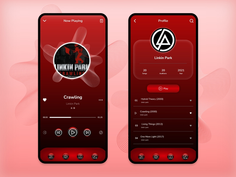 Music Player App Template Design Concept by Themes Fusion ~ EpicPxls