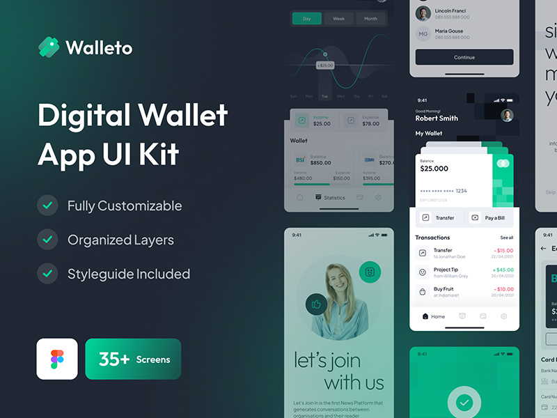 Digital Wallet App UI Kit by SigmaGFX ~ EpicPxls