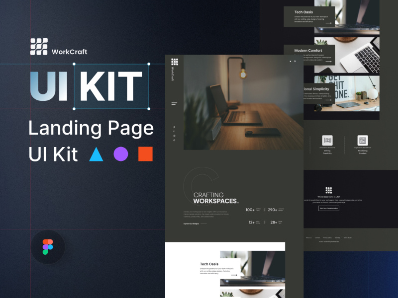 WorkCraft - Interior Design Landing Page UI Kit by ~ EpicPxls