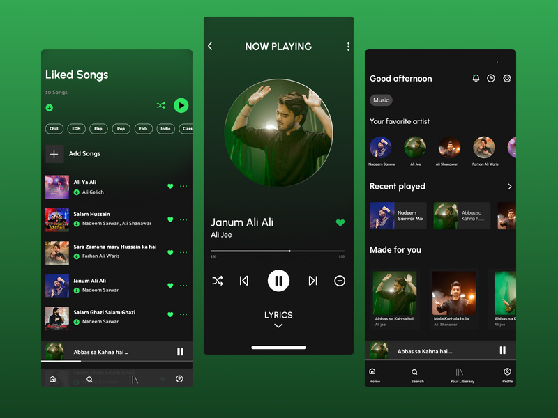 Spotify-Style Music App UI by Aroojzahrakhan198 ~ EpicPxls