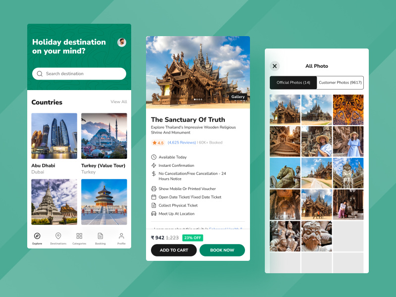 Travel Mobile App UI Kit Template by Manish Prajapati ~ EpicPxls