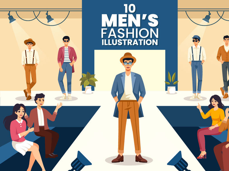 10 Men's Fashion Show Illustration by denayuneep ~ EpicPxls