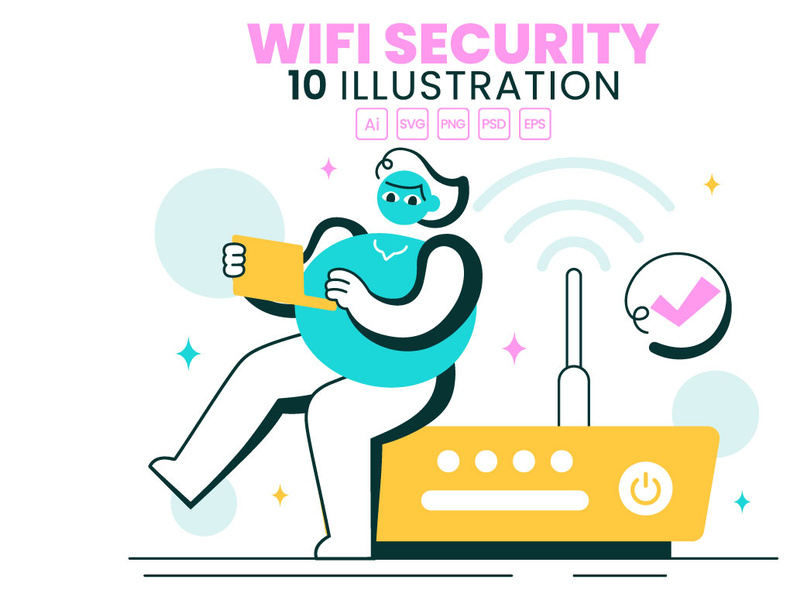 10 Wifi Security Wireless Technology Illustration By ~ Epicpxls