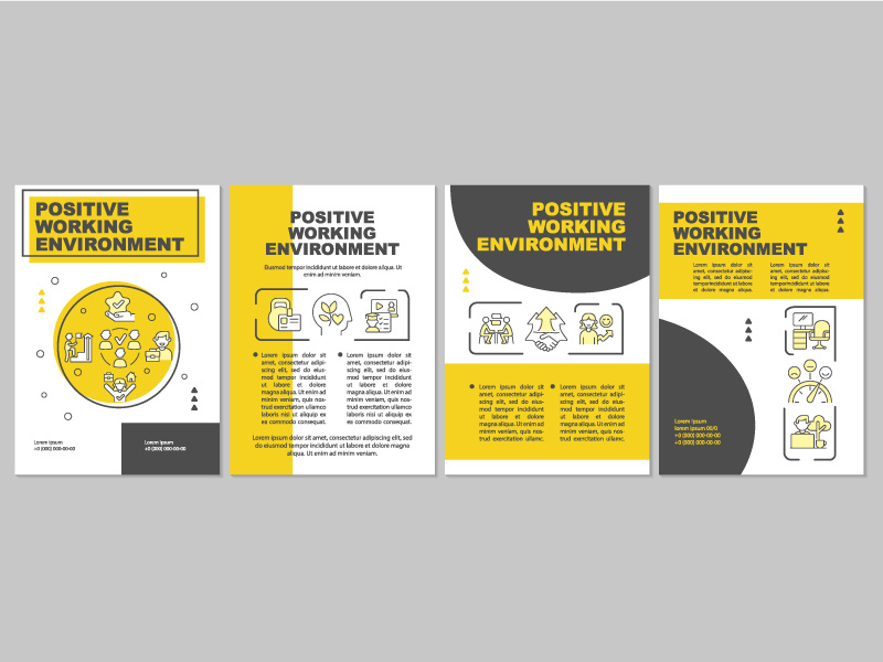 Good working environment yellow brochure template by bsd ~ EpicPxls