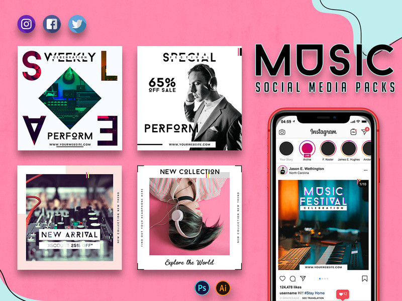 Music Promo Social Media Packs by 3djagan ~ EpicPxls