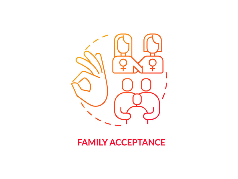 Family acceptance red gradient concept icon by bsd studio ~ EpicPxls