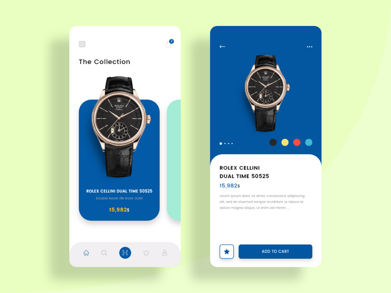 Home and Product details concept screens for Mobile app by ~ EpicPxls