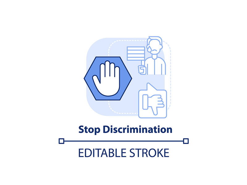 Stop discrimination light blue concept icon by bsd studio ~ EpicPxls
