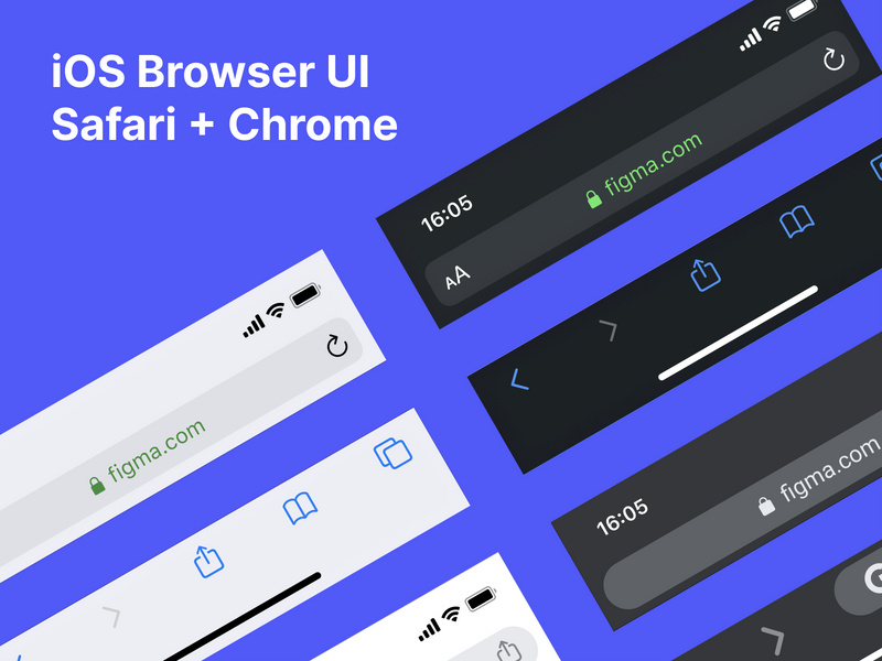 iOS Safari & Chrome Browsers UI by Andreas Storm ~ EpicPxls