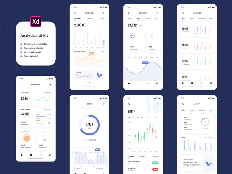 Analytical App Ui Kit By Jaykar Gai Epicpxls