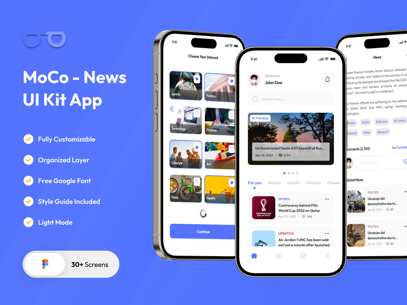 MoCo - News UI Kit App by Moni Studio ~ EpicPxls