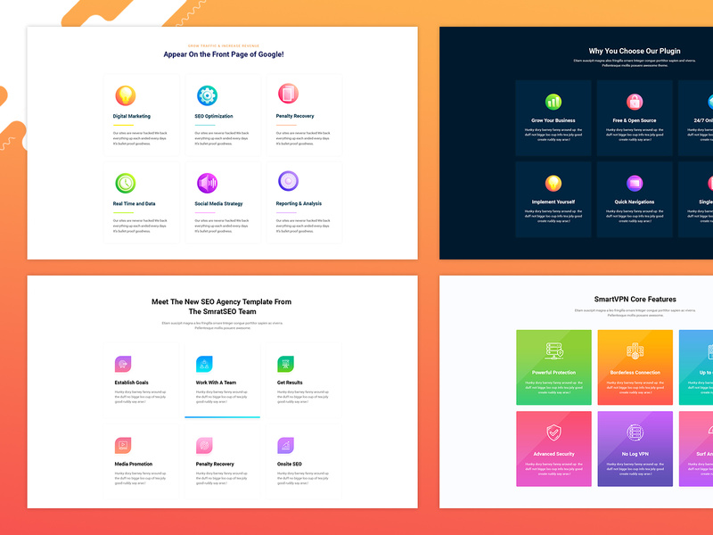 20+ Colorful Services UI Elements by Deisgn_Love ~ EpicPxls