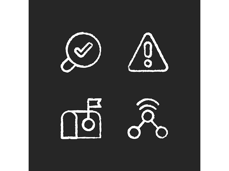 Modern interface usage chalk white icons set on black ~ EpicPxls