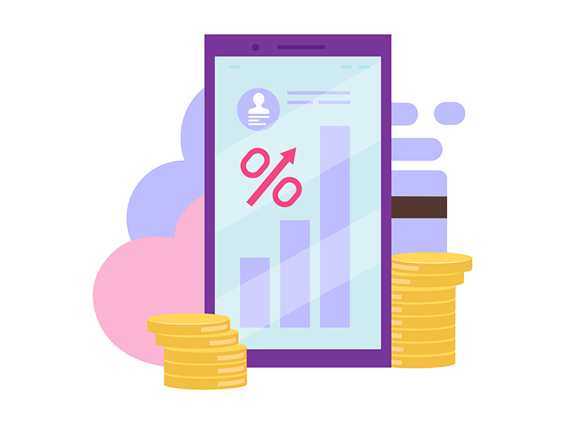 High interest rate loan, deposit flat vector illustration ~ EpicPxls
