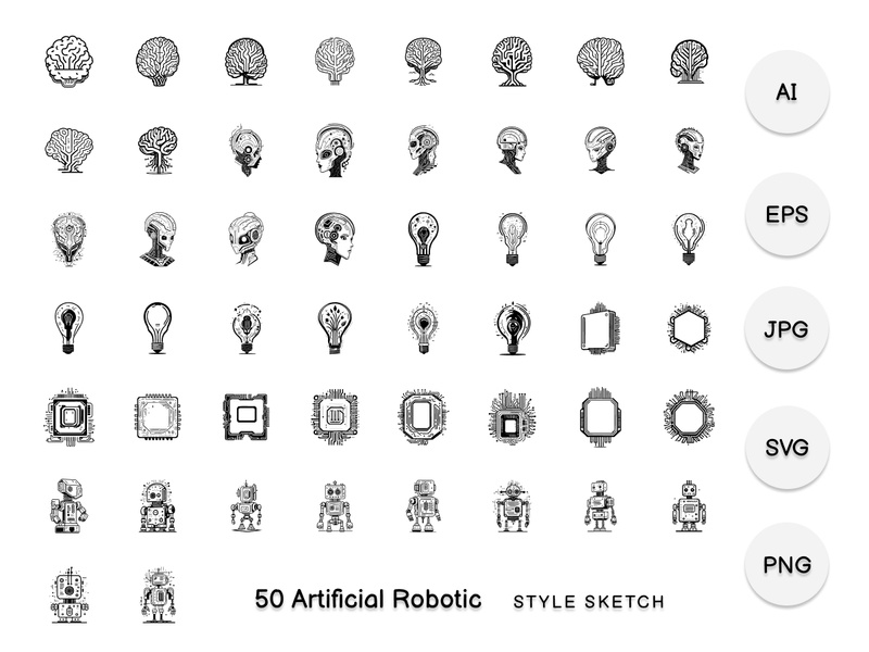 Artificial Robotic Element Draw Black by LgsDesign ~ EpicPxls