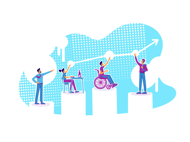 Inclusive education flat concept vector illustration by The ~ EpicPxls