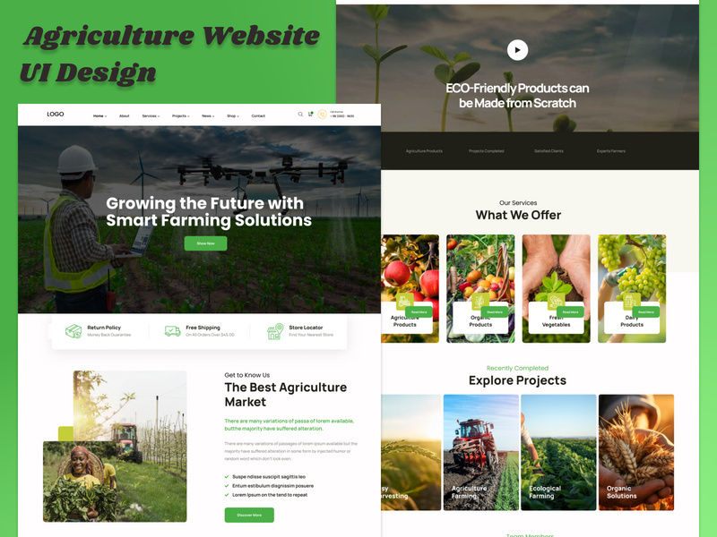 Agriculture Website UI Design by Shireen Zainab ~ EpicPxls
