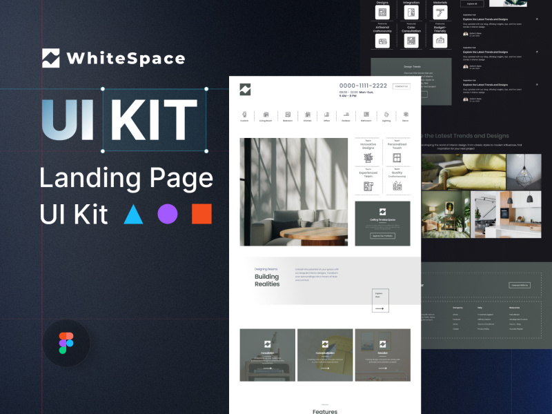 WhiteSpace - Interior Design Landing Page UI Kit by ~ EpicPxls