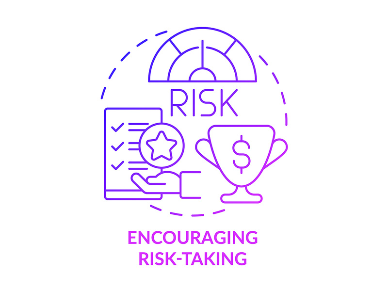 Encouraging risk-taking purple gradient concept icon by bsd ~ EpicPxls