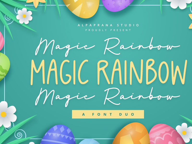 Magic Rainbow - Font Duo by Alpaprana Studio ~ EpicPxls