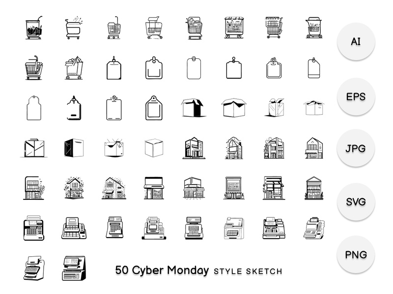 Cyber Monday Element Draw Black by LgsDesign ~ EpicPxls