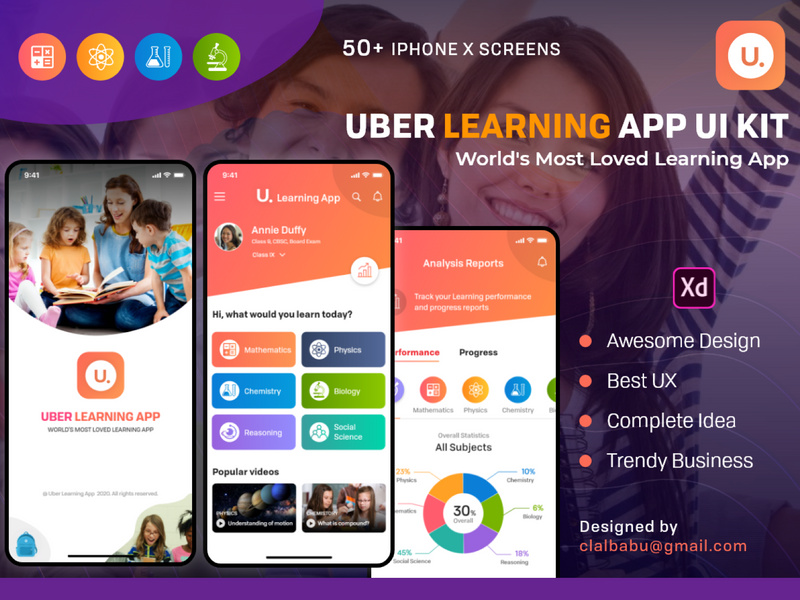 Uber Learning Mobile App by UI-UX Designer ~ EpicPxls