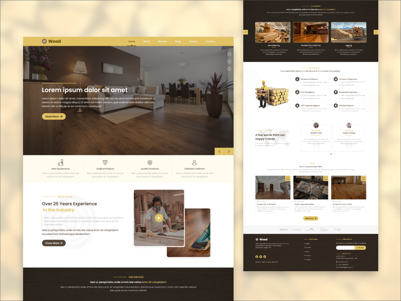 Wood Manufacturing Landing Page UI by Veerakumar ~ EpicPxls