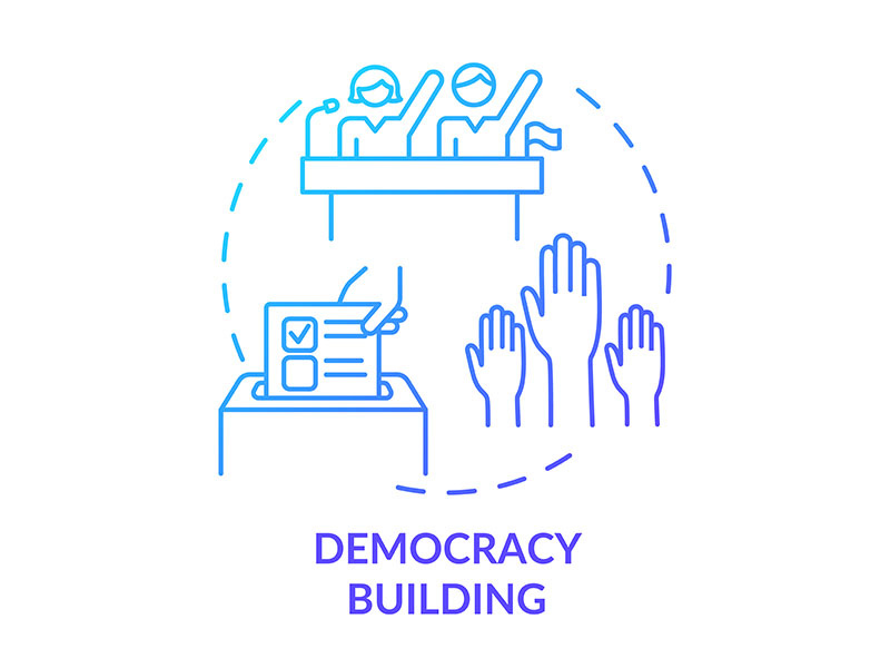 Democracy building blue gradient concept icon by bsd studio ~ EpicPxls